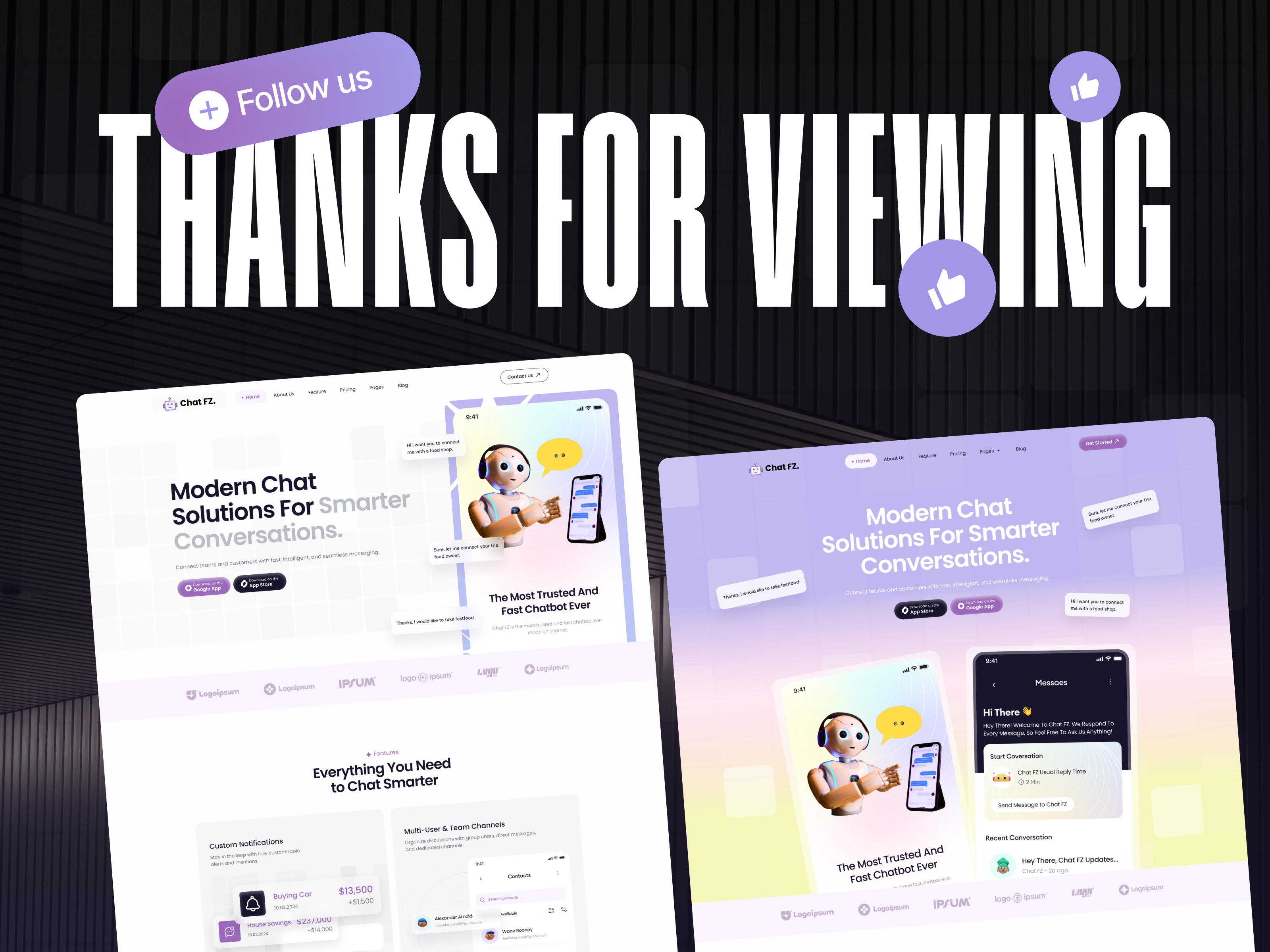 Chat FZ – Chat Application SaaS Landing Page by Flowzai LLC on Dribbble