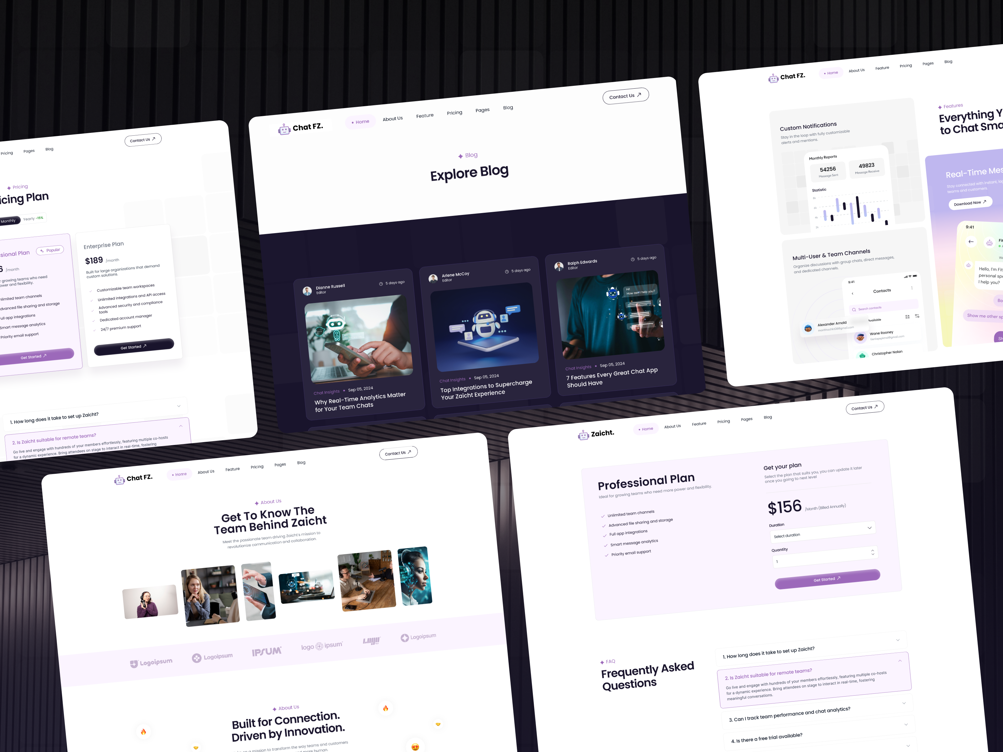 Chat FZ – Chat Application SaaS Landing Page by Flowzai LLC on Dribbble
