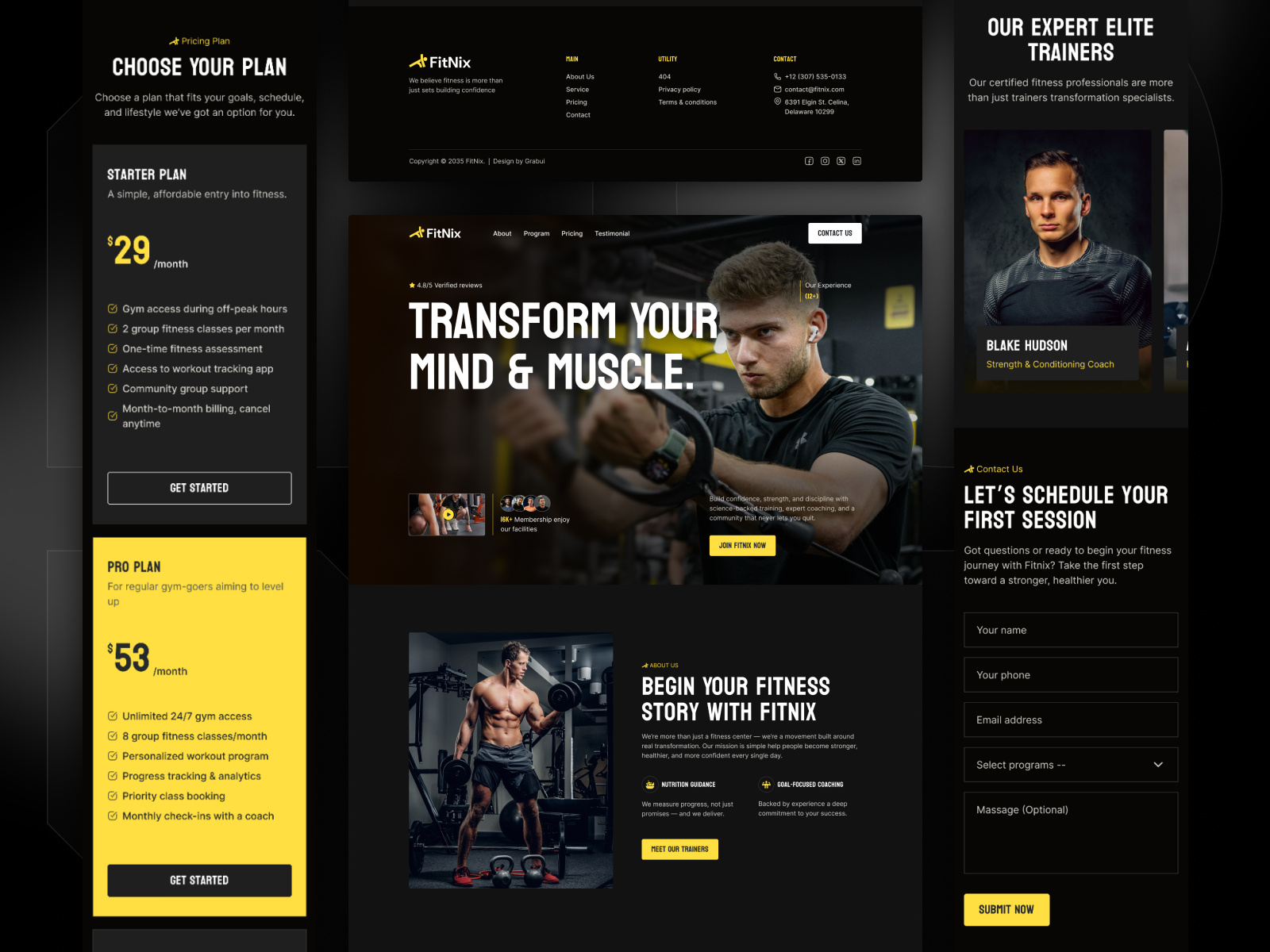 Fitnix Modern Gym & Trainer Website Template by Tarik Eamin for ...