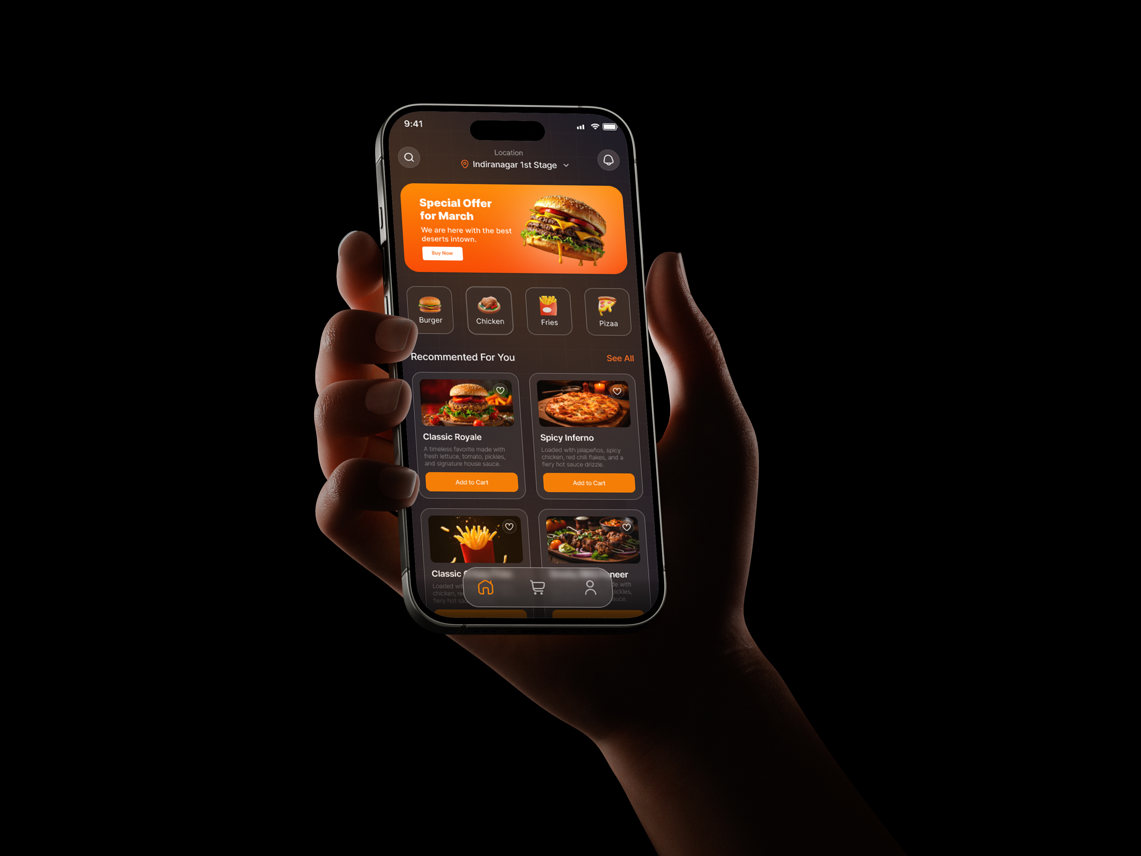 Food Delivery App – Glassmorphism UI Concept by ARUN RAJ on Dribbble