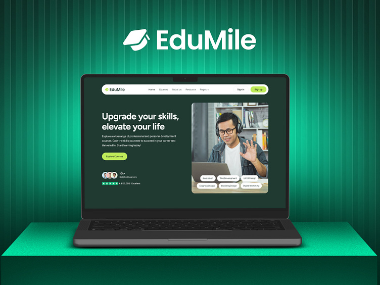 E-learning website ui design - Edumile by Ui Mile on Dribbble