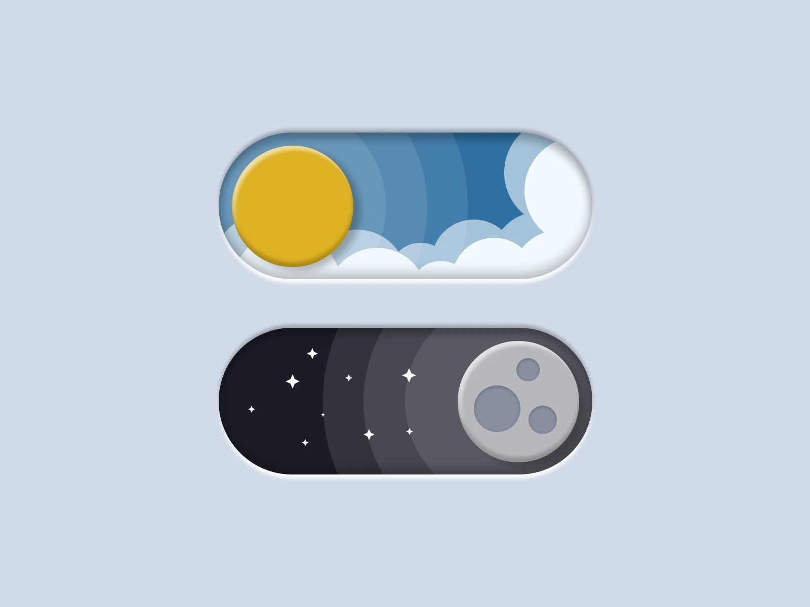 Day and Night Toggle Button / Switch by Svetlana Larionova on Dribbble