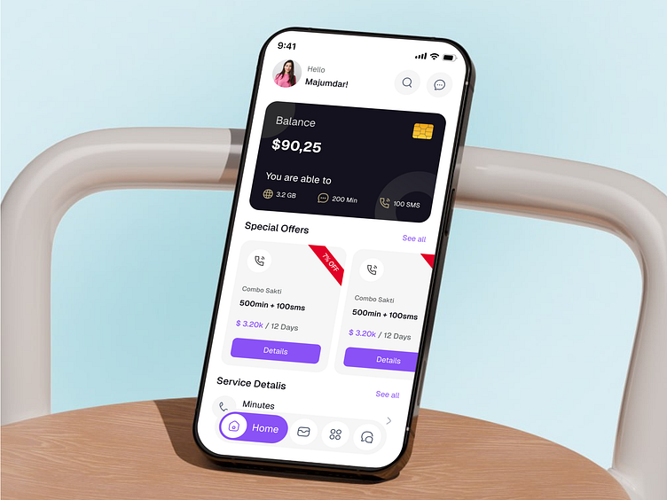 Telecom Mobile App UI by Abu Hasan Emon on Dribbble