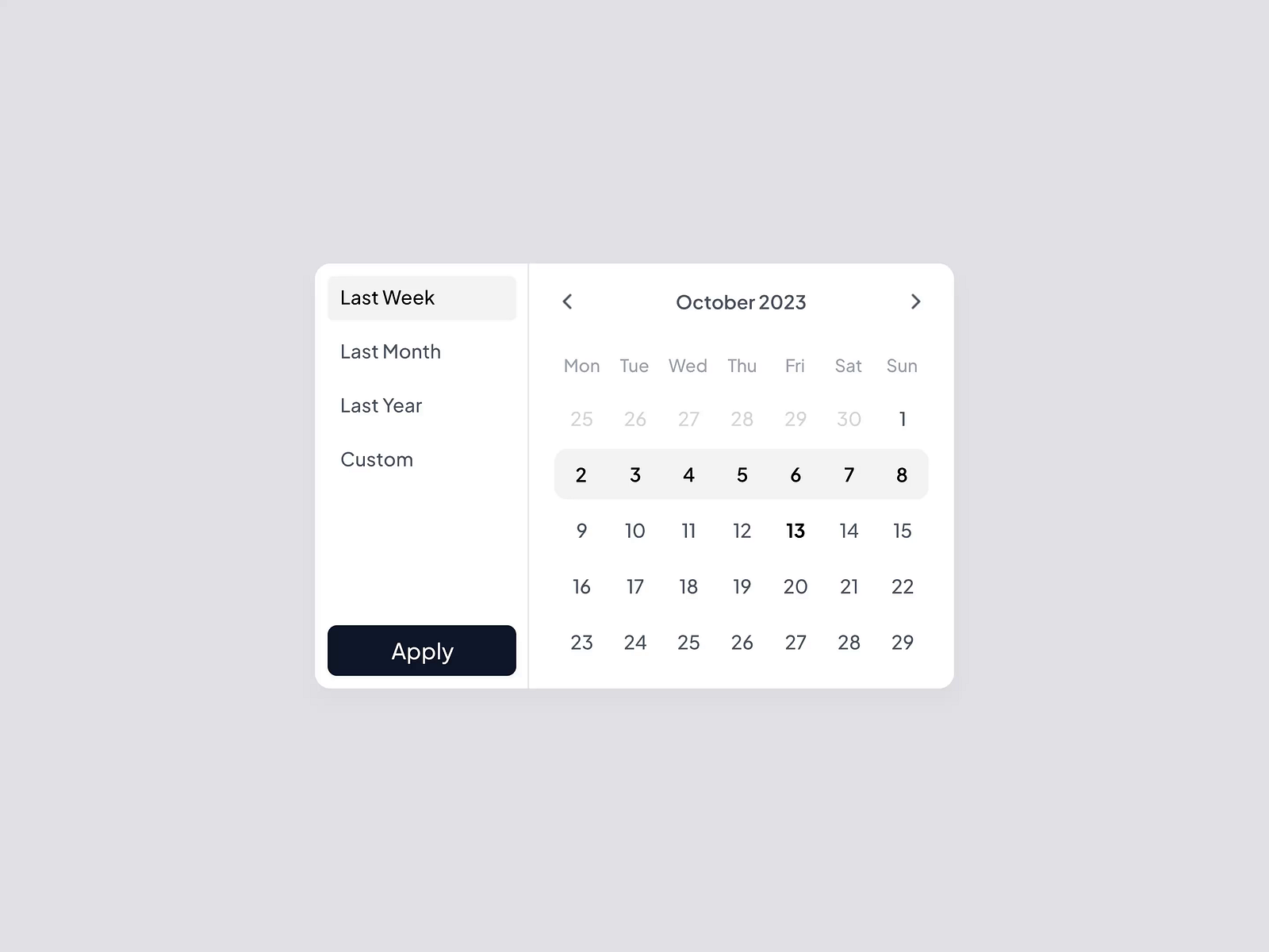 Date Range Filter Animation by Kadir C. Mercan on Dribbble