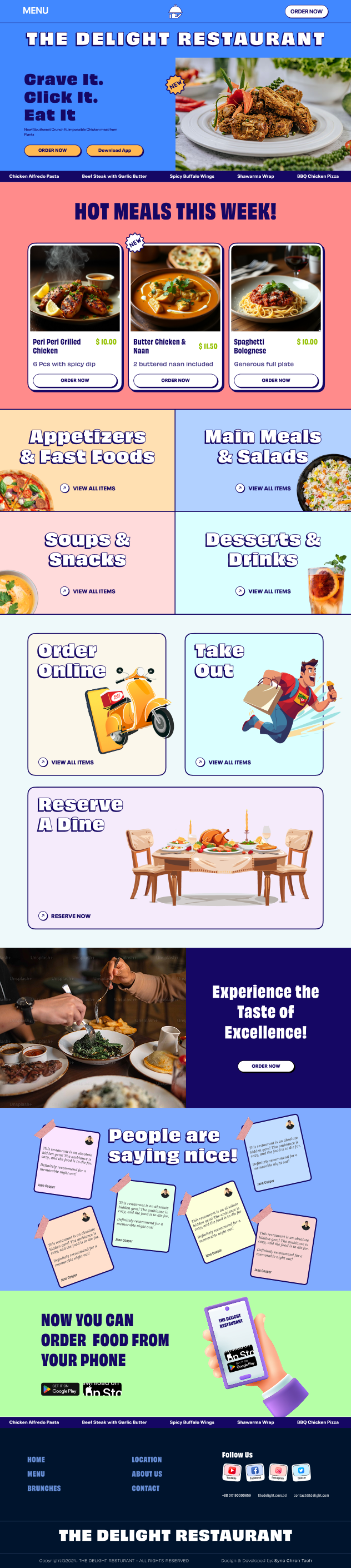 TDR - Restaurant Landing Page by Sync Chron Tech on Dribbble