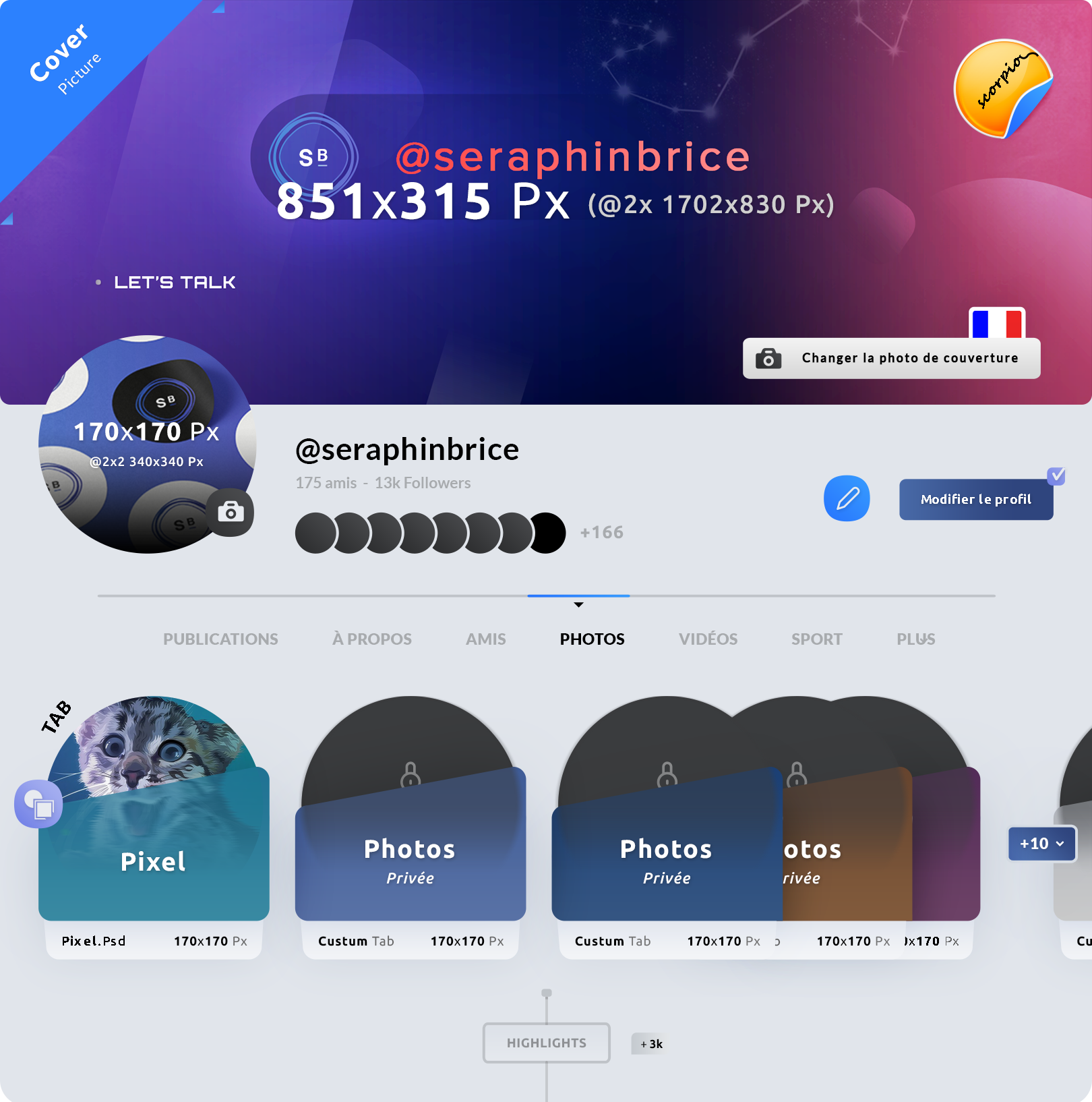Facebook template by Séraphin Brice UIX on Dribbble