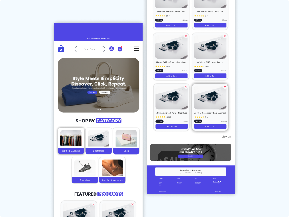 E-Commerce Website UI Design by Uzair Chaudhary on Dribbble