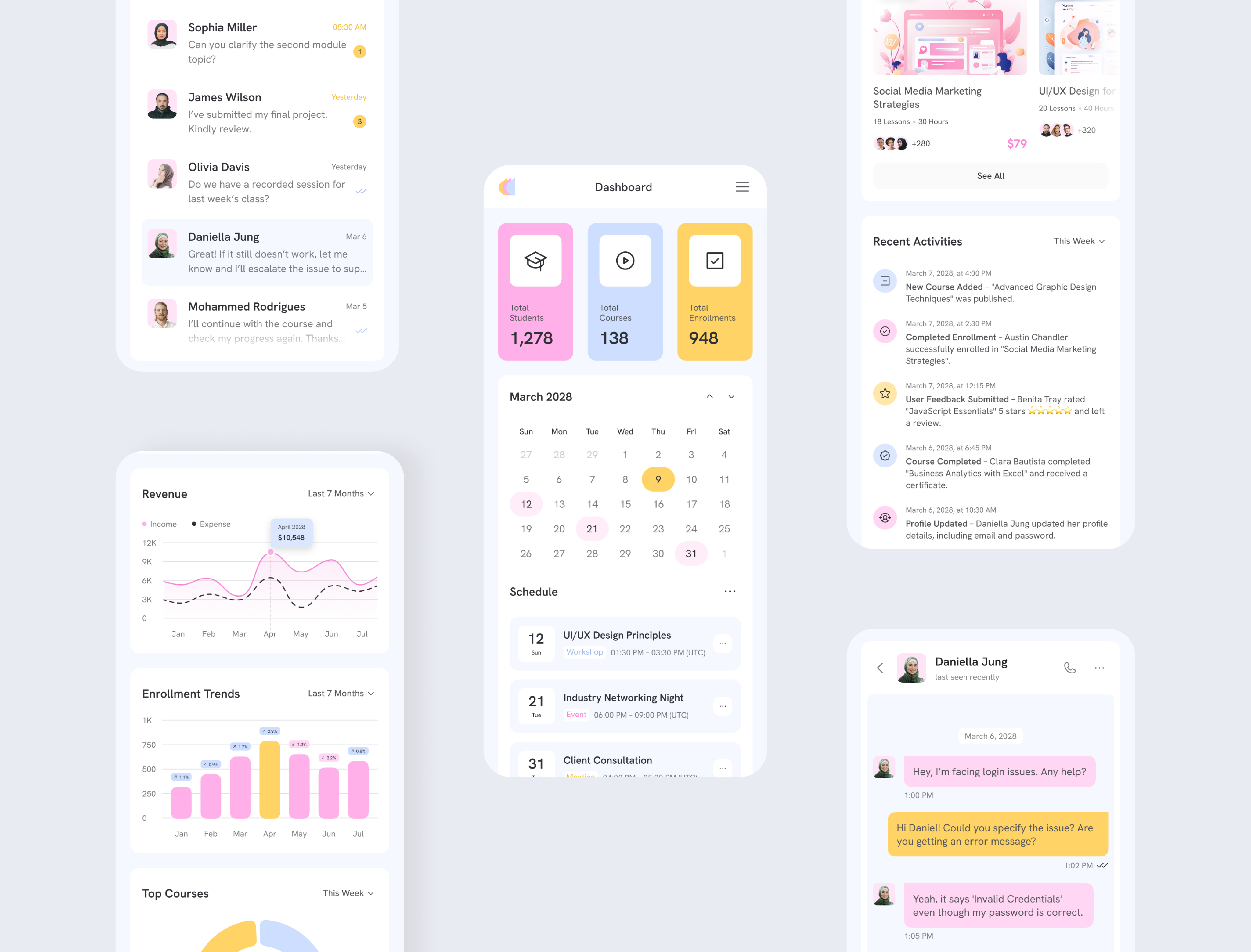 Coursify – Learning Management System Dashboard Figma by Ahmad S. Afandi for Peterdraw Studio on ...
