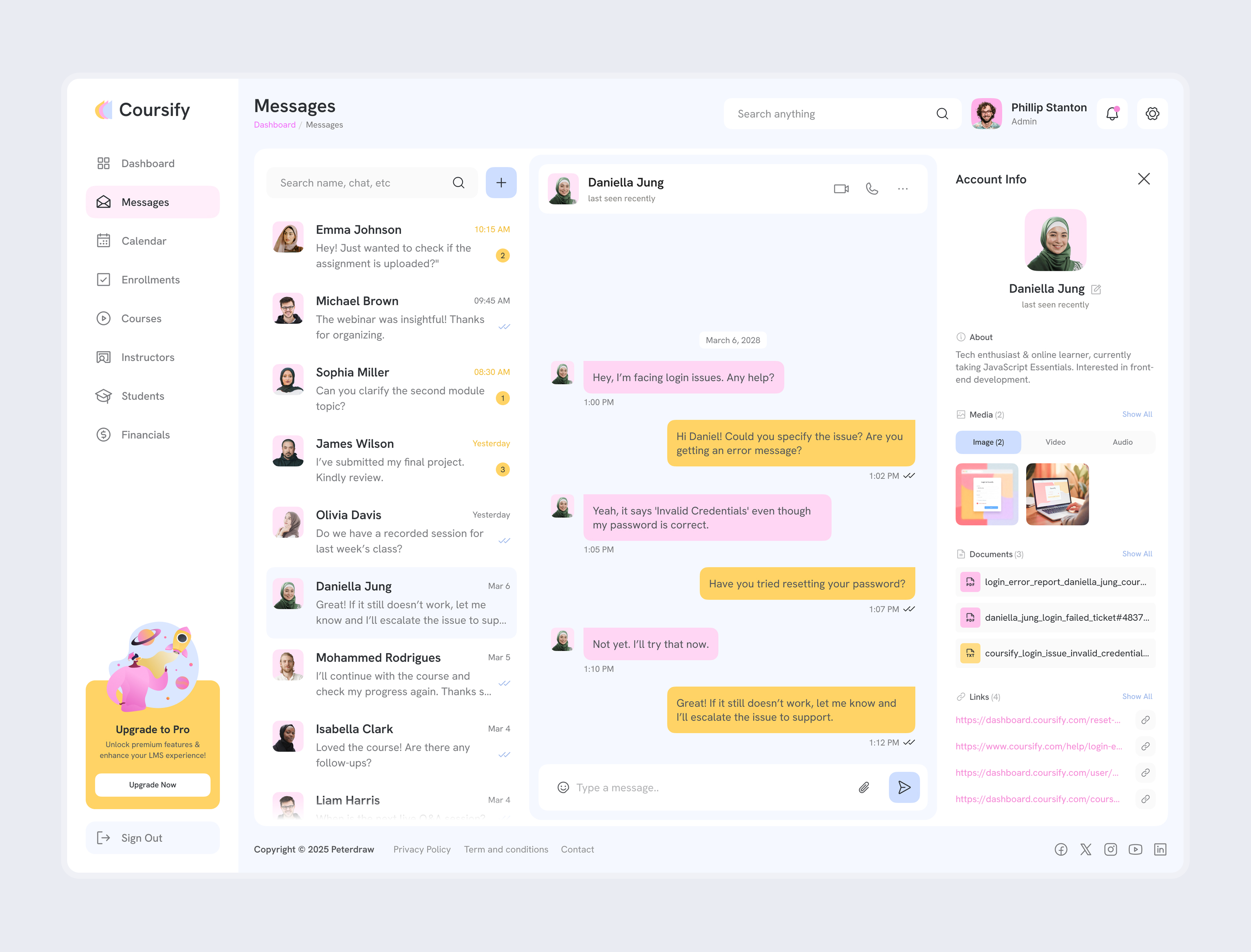 Coursify – Learning Management System Dashboard Figma by Ahmad S. Afandi for Peterdraw Studio on ...