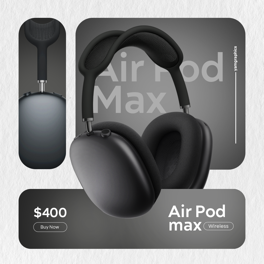 AirPod Max | poster design | flyer design by mubeen ali on Dribbble