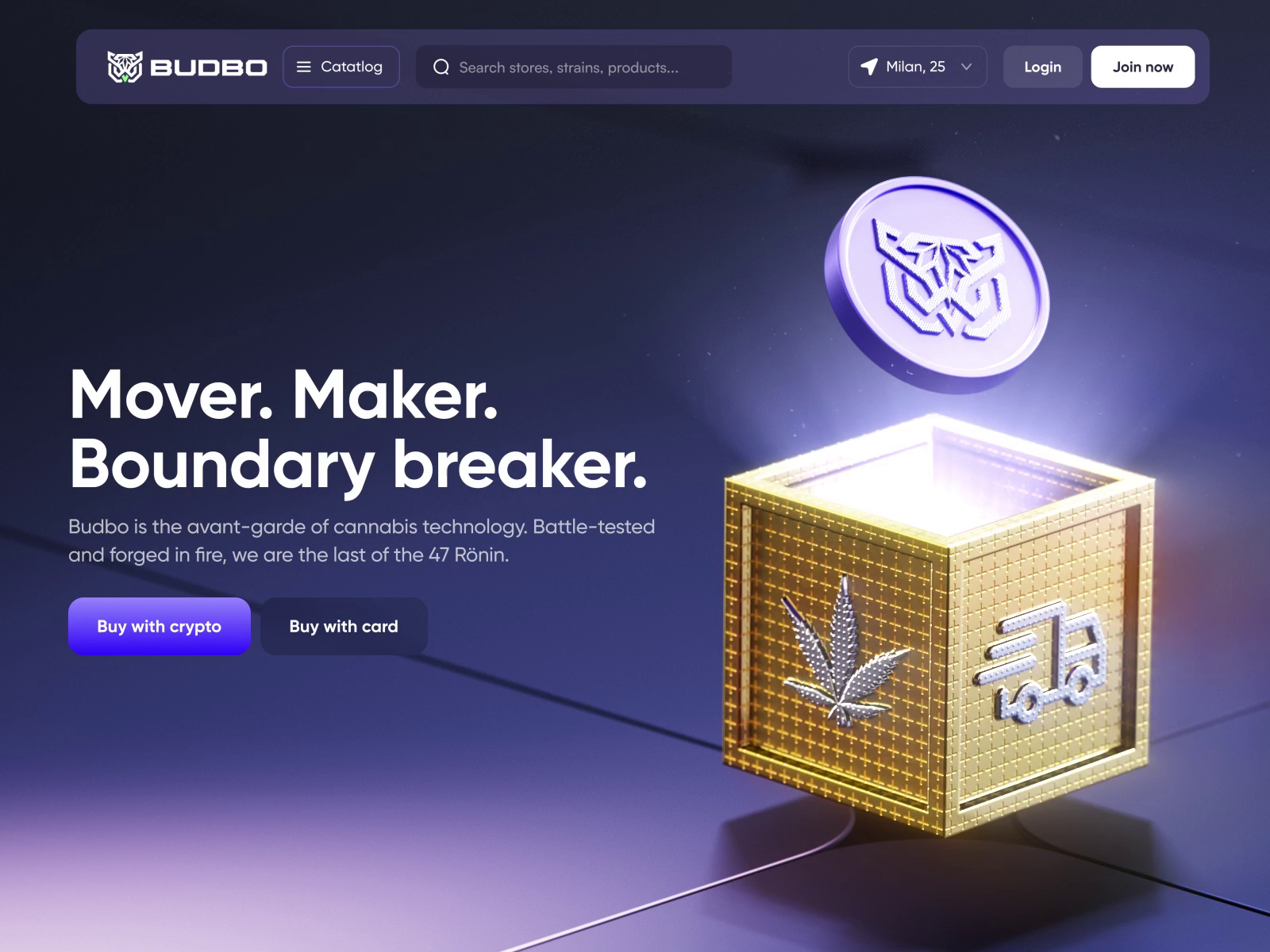 Budbo Hero section landing page 3D animation by ALEX BENDER for FANCY on Dribbble