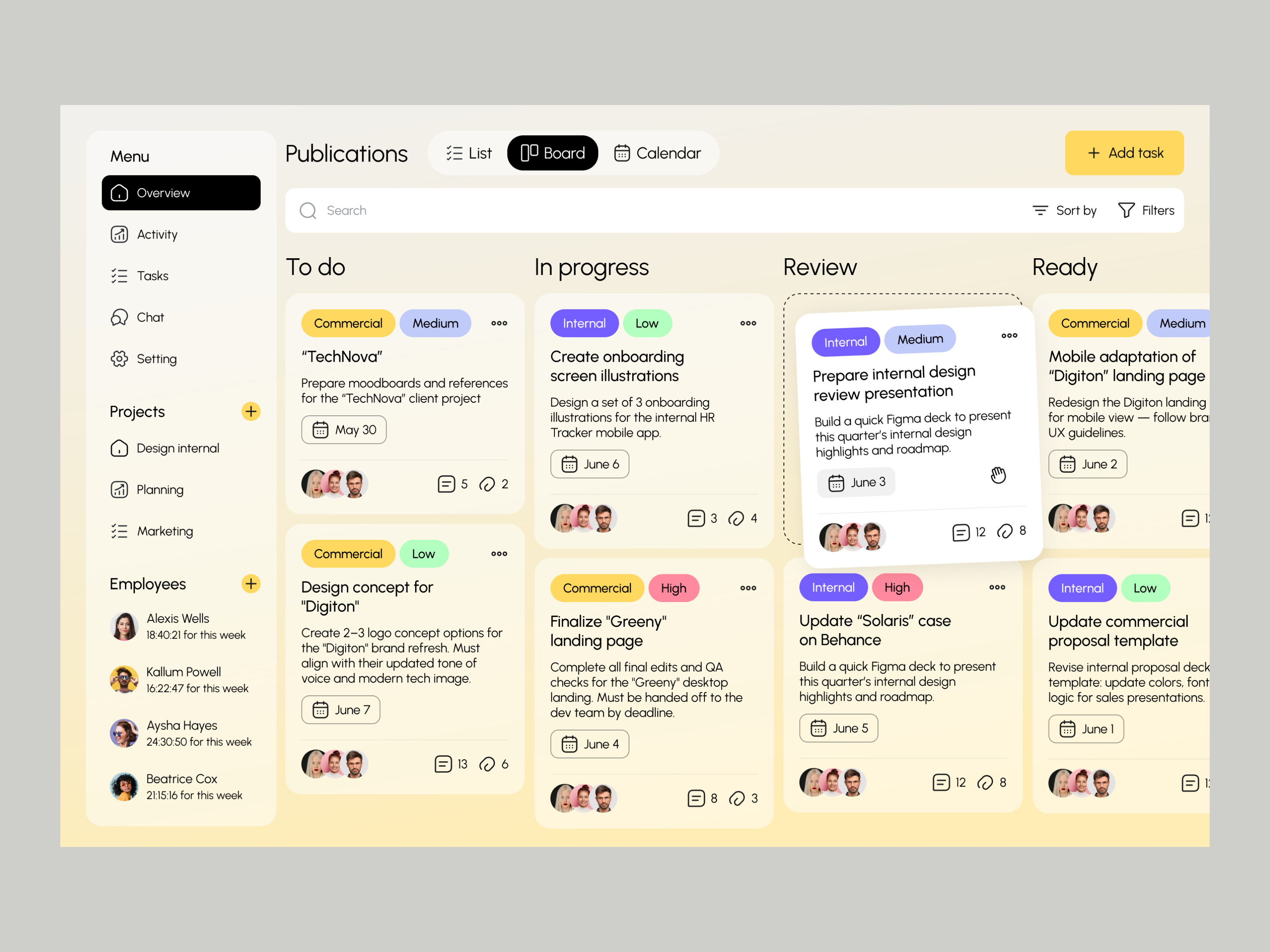 Project Management Web App Dashboard Design by Ronas IT | UI/UX Team on ...