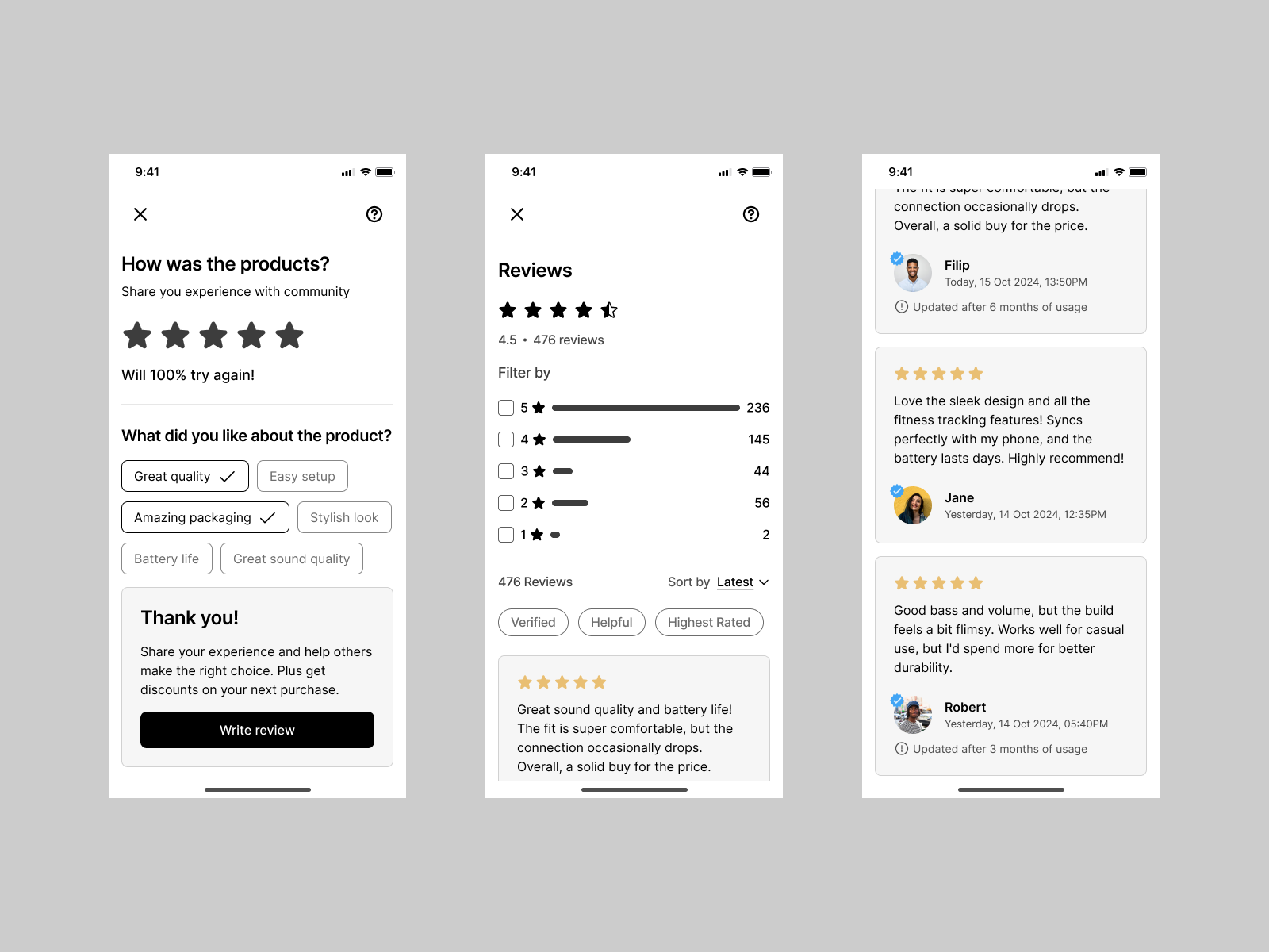 Product review/rating page - App ui/ux design by Sunny on Dribbble