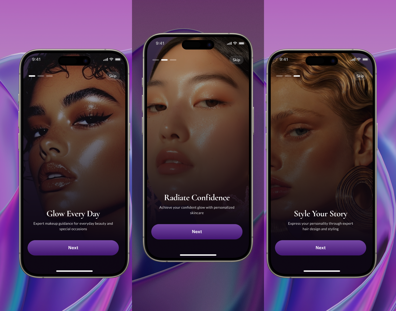 Salon Appointment App Onboarding UI/UX Design by Ali Yousry Ali on Dribbble
