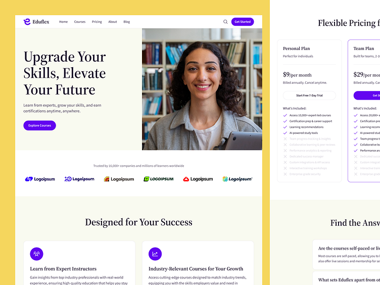 Eduflex - Modern Education Website Design by Abir Mahmood 💎 on Dribbble
