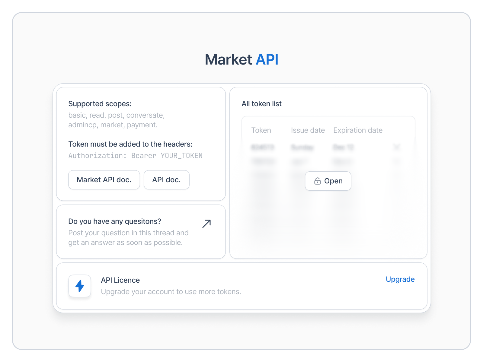 Market API by millriver on Dribbble