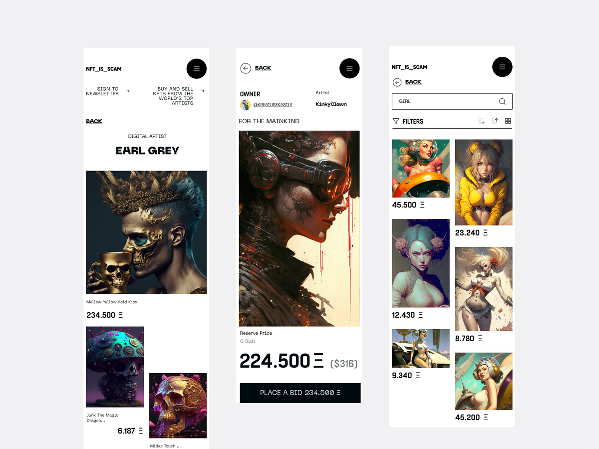 NFT marketplace - NT11121714 by Tomasz Trefler on Dribbble