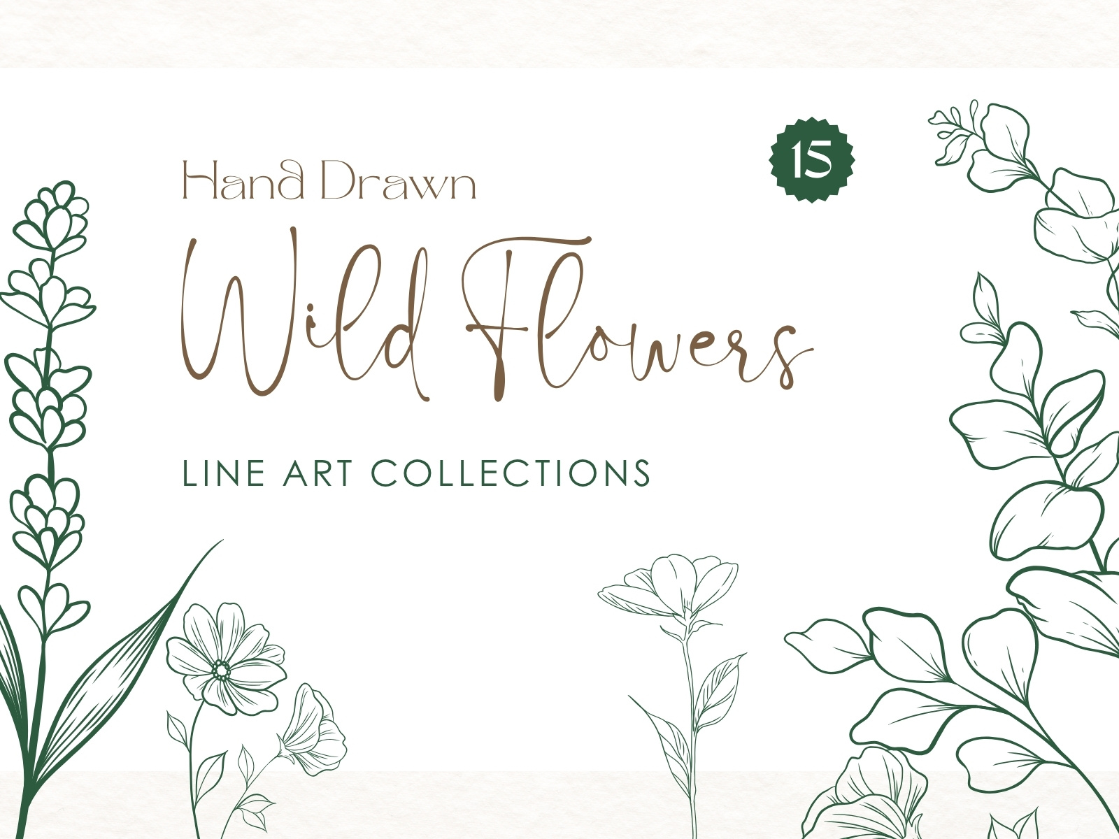 Hand Drawn Wild Flower Line Art Collection by Pittoyo on Dribbble