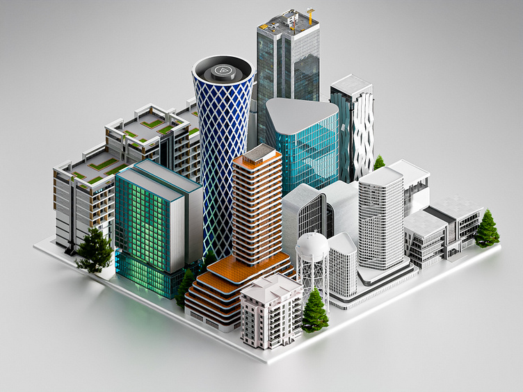 Stylized Urban Blocks – 3D Architecture Exploration by Armin on Dribbble