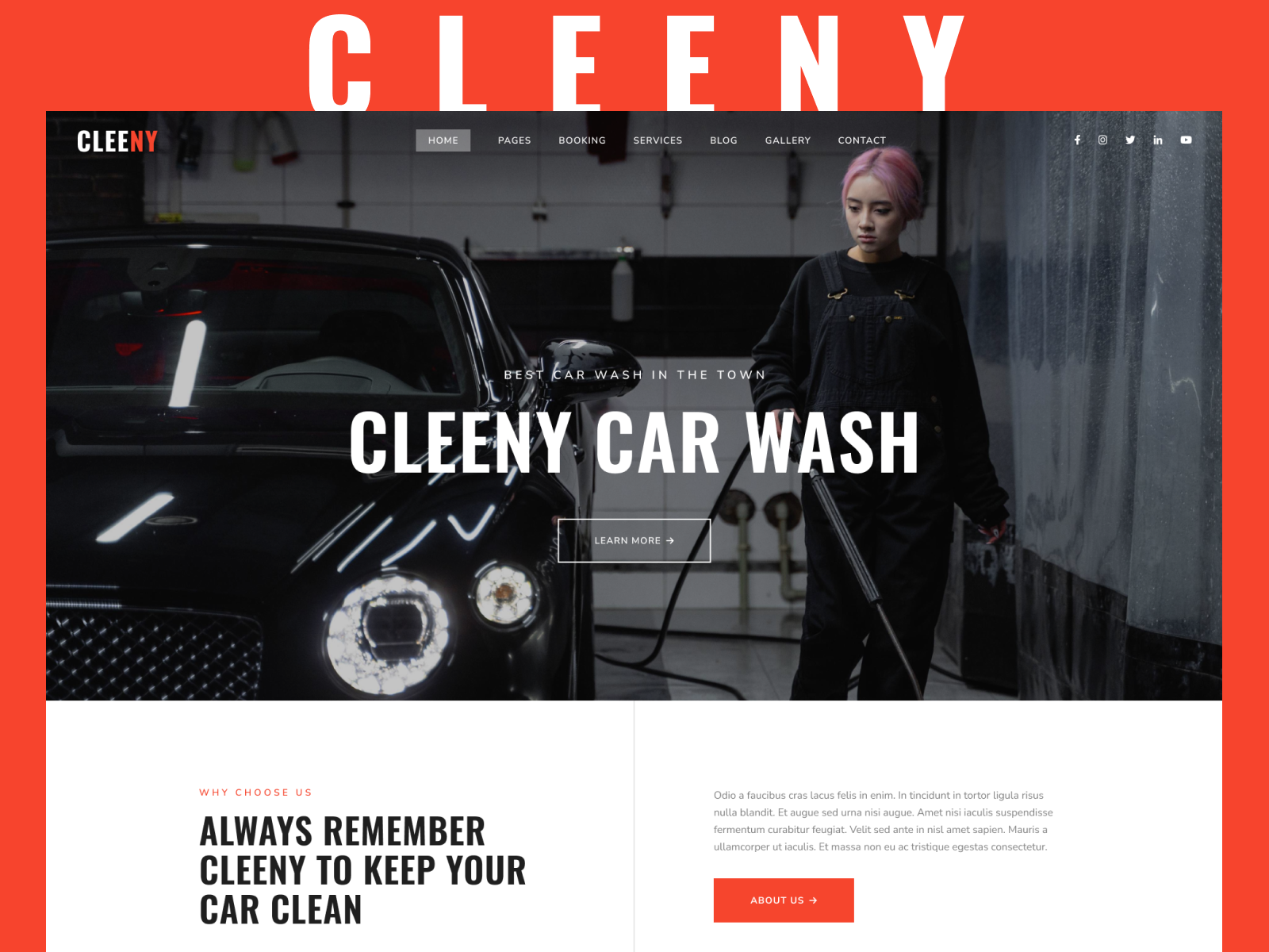 Cleeny: Car Wash Landing Page by Laxmikant Sharma on Dribbble