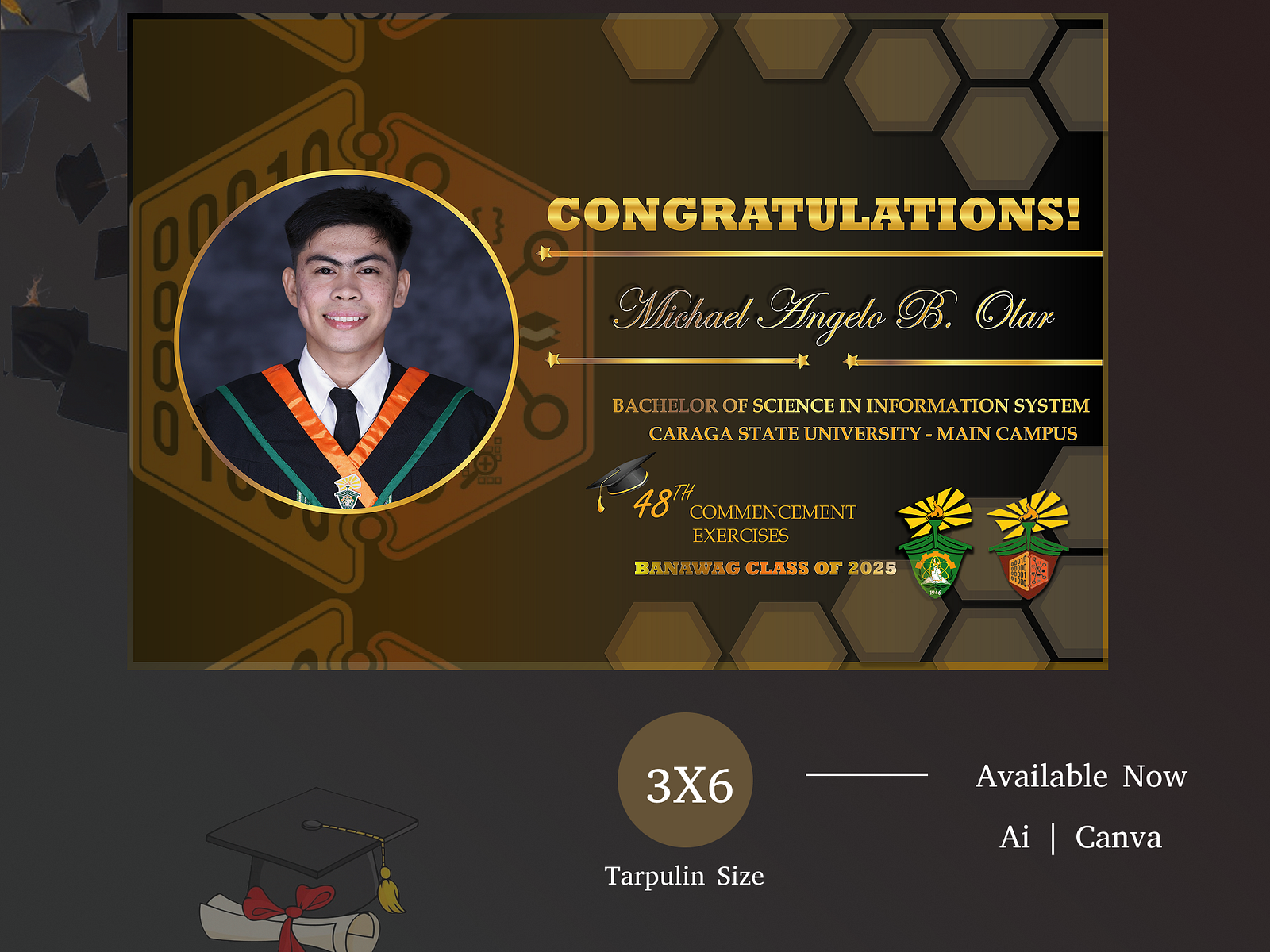 Tarpulin Graduation | Gold and Ellegant Design | Layout by Kristine ...