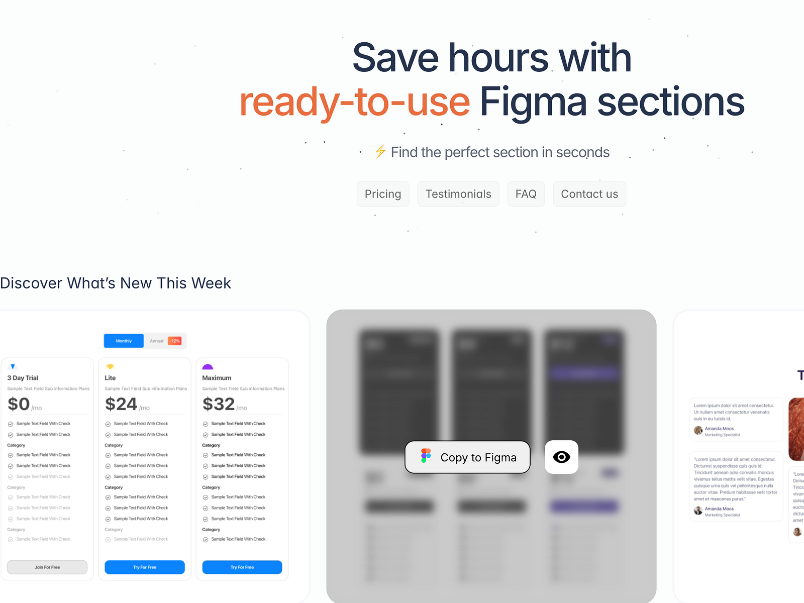 section figma design by Alex Design on Dribbble