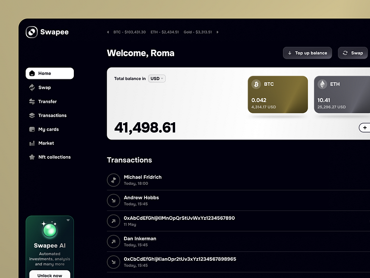 Account balance / Wallet ui by Roma Melnik on Dribbble