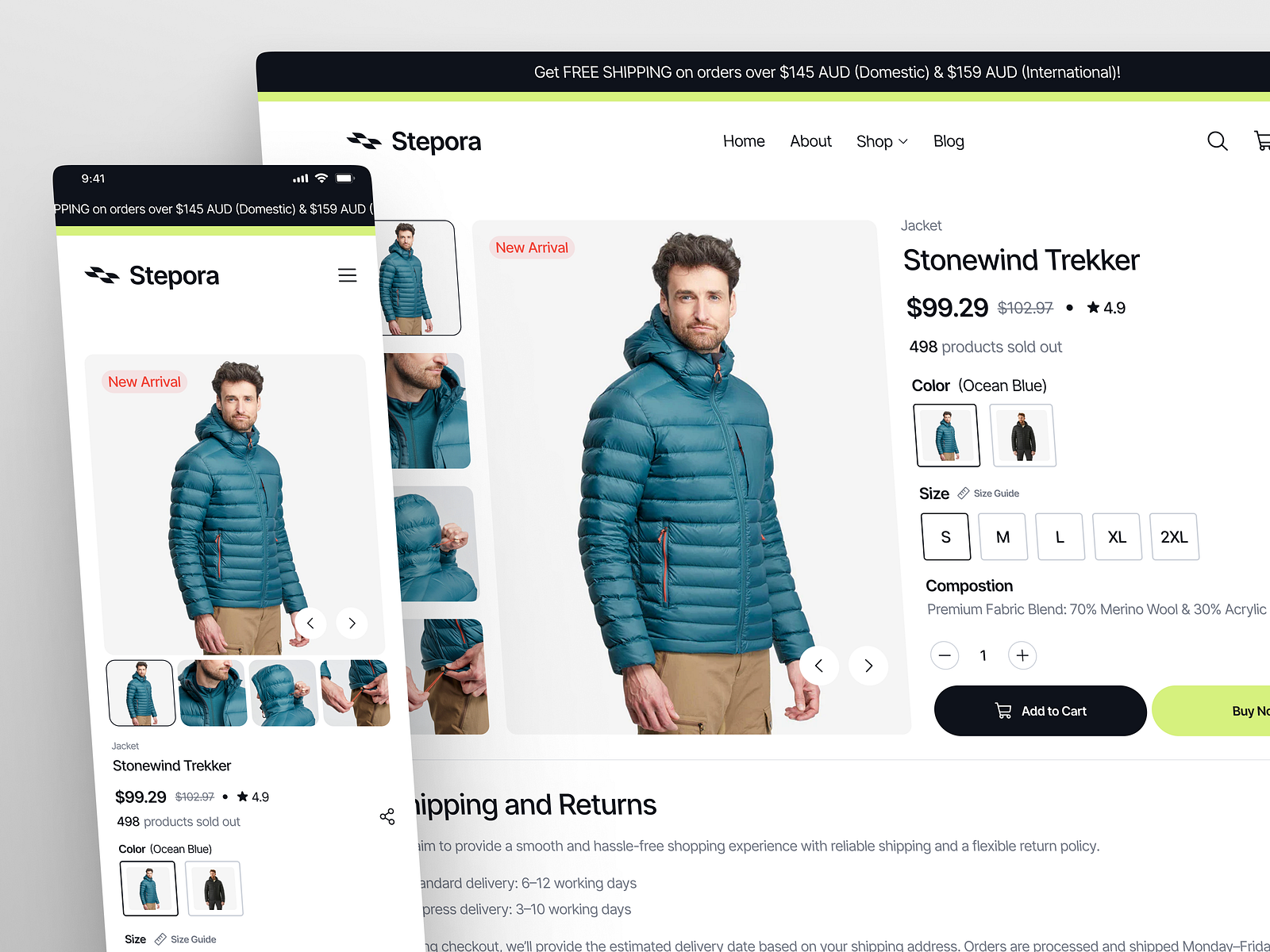 Stepora - Product Detail Page by Nija Design for Nija Works on Dribbble