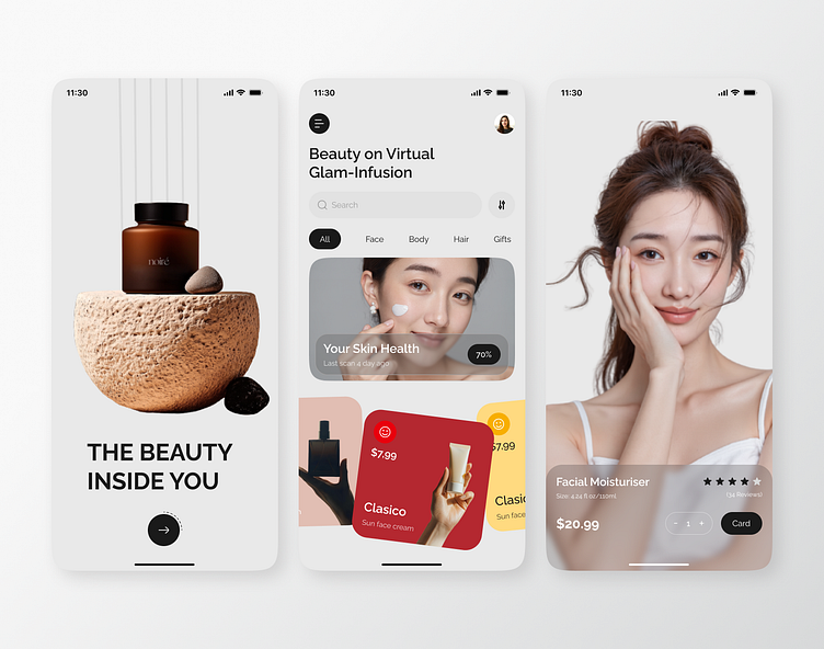 Beauty Product Mobile App by Ajoy Mondal on Dribbble