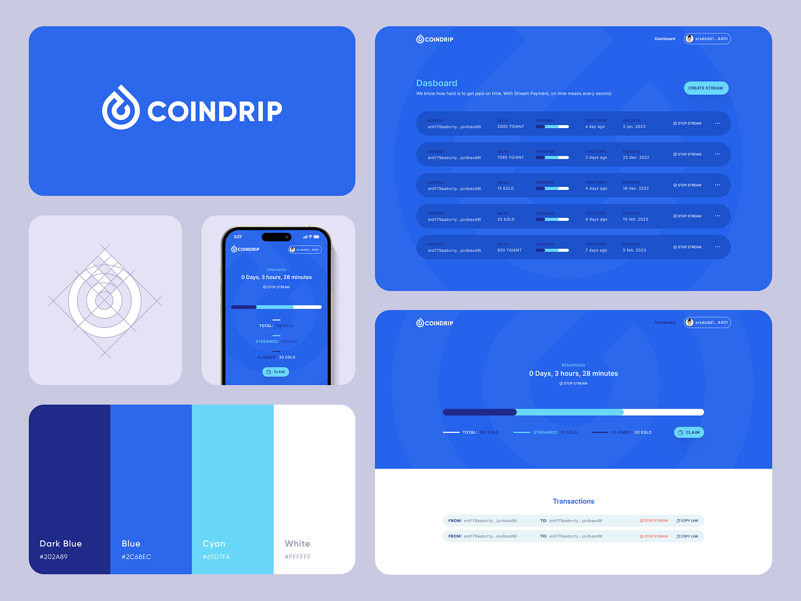 Coindrip - Logo design & UX by Vlad Stoica for stoicaandco on Dribbble