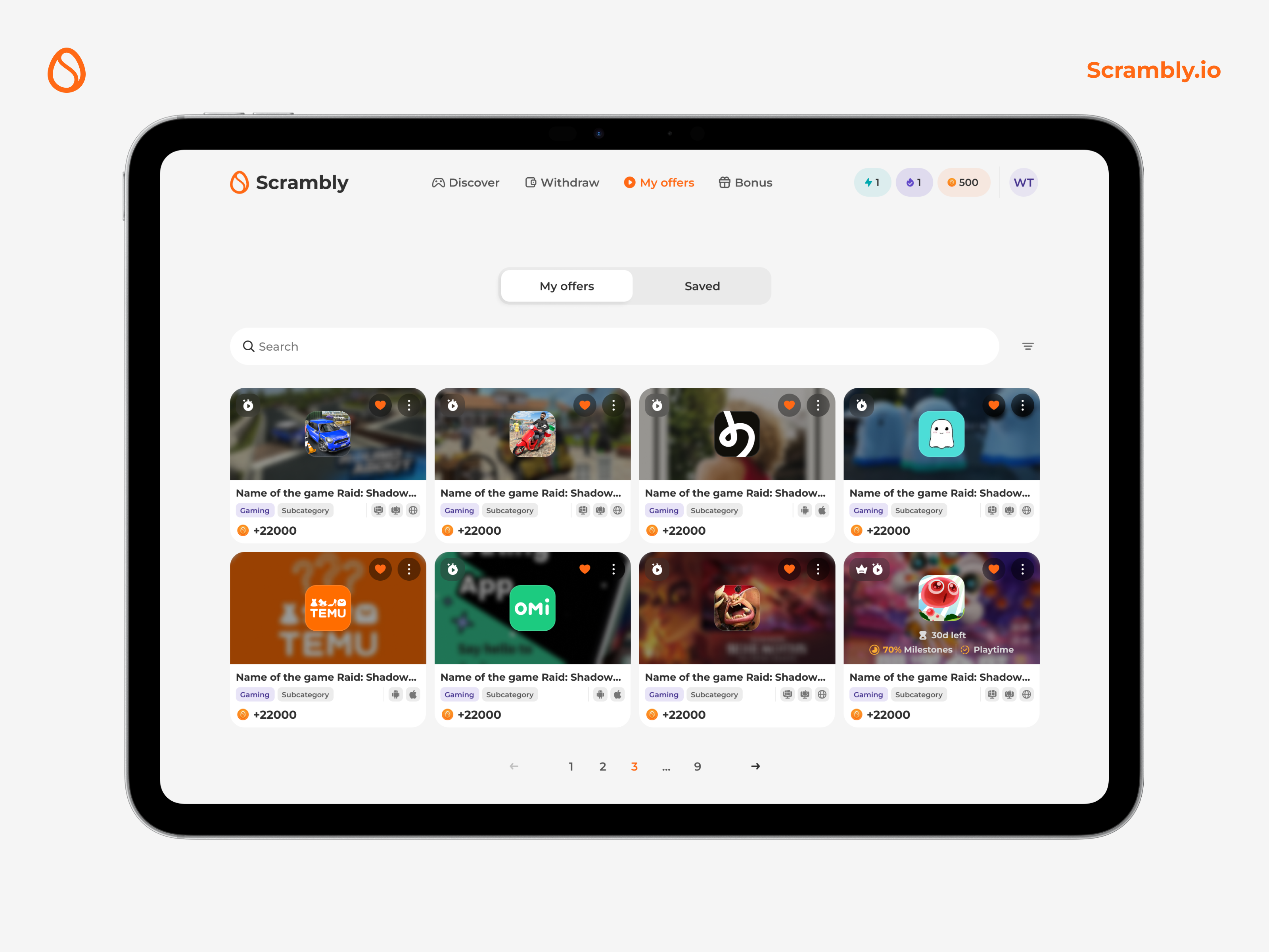 Scrambly – Marketing Mobile App for Gaming by Phenomenon Product for ...