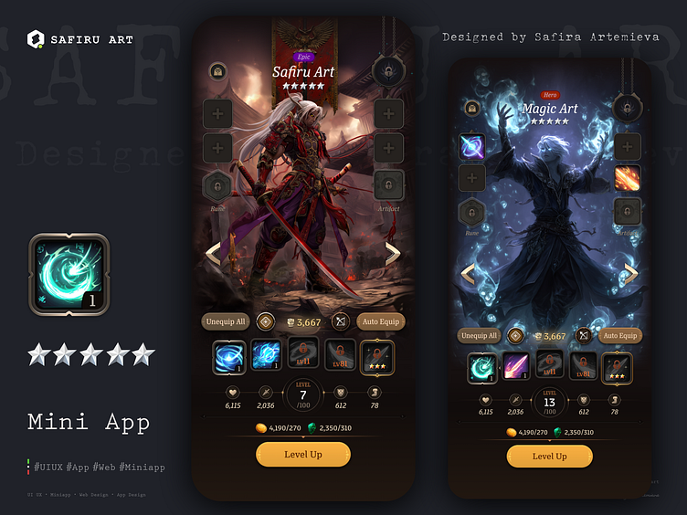 Fantasy Game UI – Character & Skill System by Safira Artemieva on Dribbble
