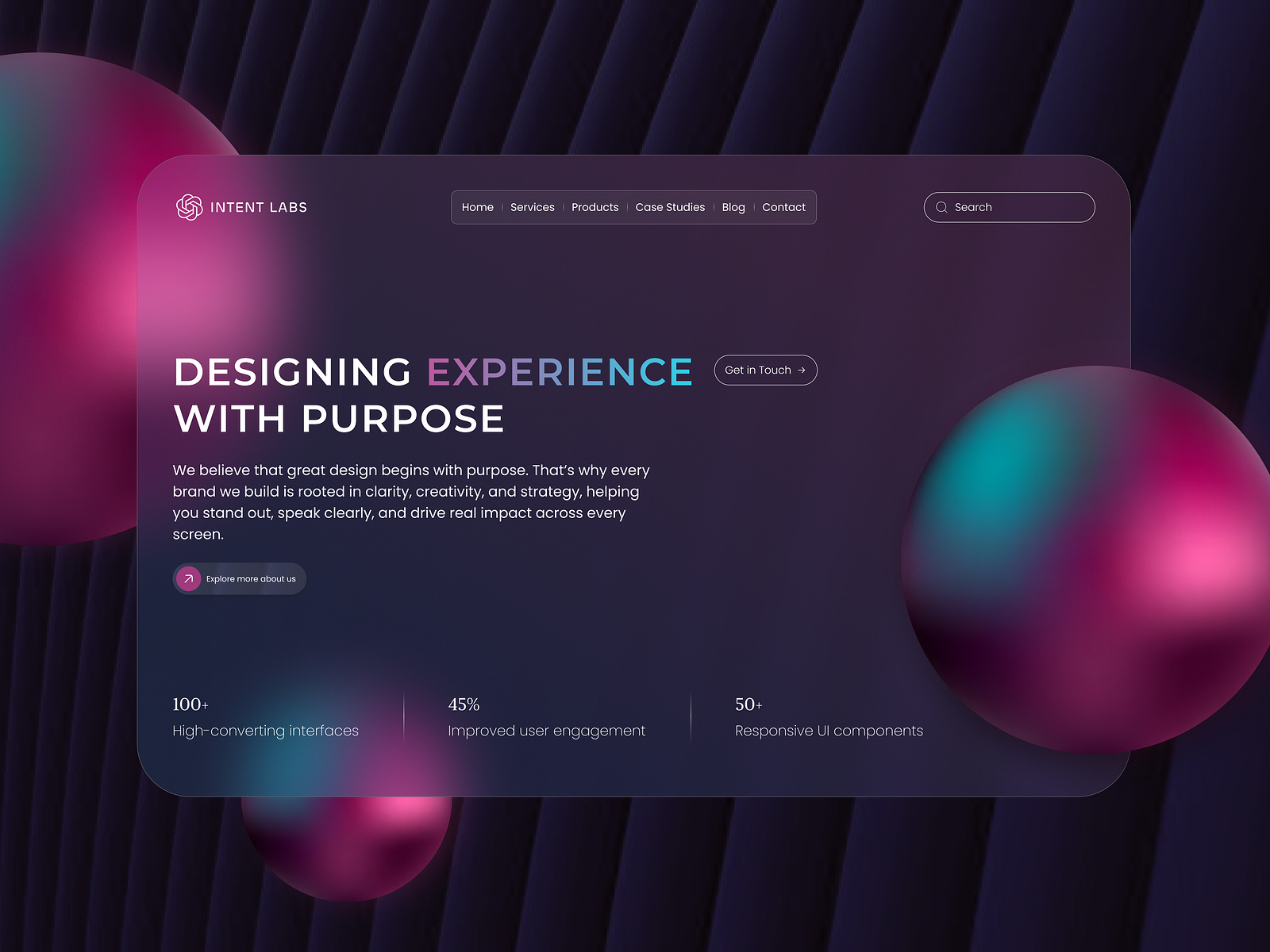 Intent Labs – Hero Section UI by Alishba Rashid on Dribbble