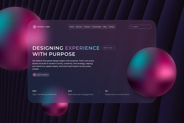 Intent Labs – Hero Section UI by Alishba Rashid on Dribbble