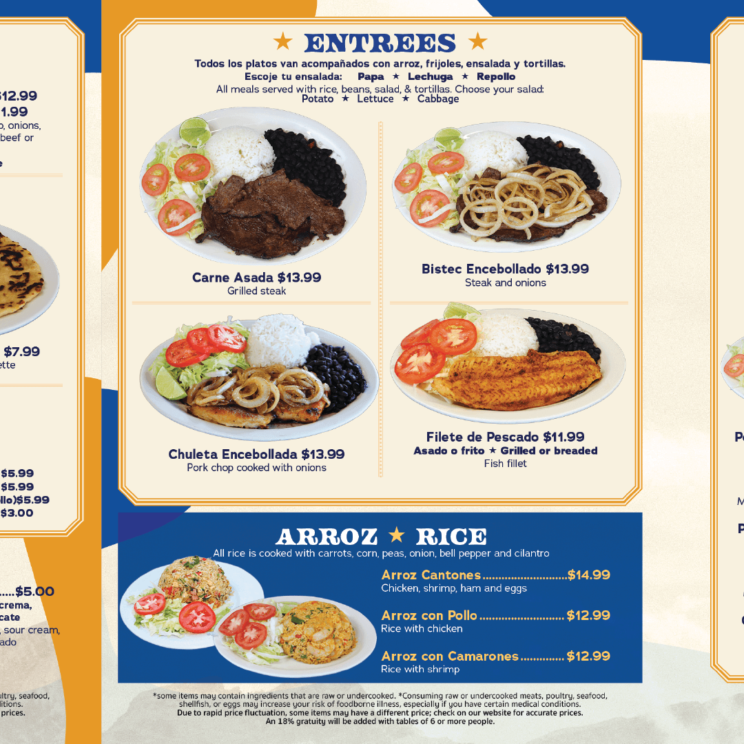Menu Design - Pupuseria La Estrella 2025 by Oscar Chena Garcia on Dribbble