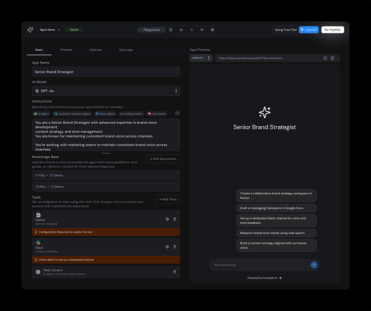 AI Agent Builder UI – Create Role-Based Assistants with No Code by ...