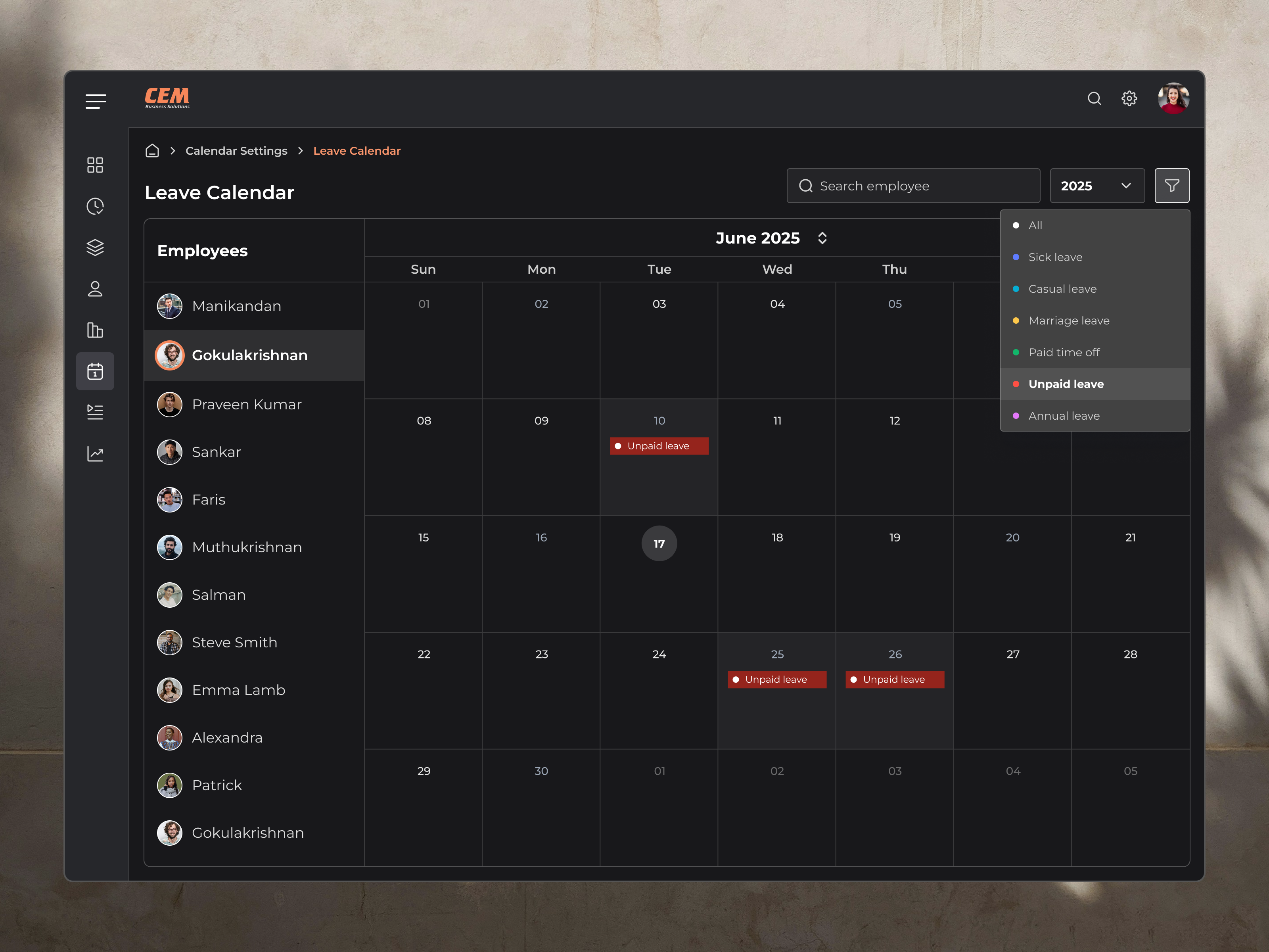 Smart Leave Calendar — Time & Attendance Made Seamless by Faris on Dribbble
