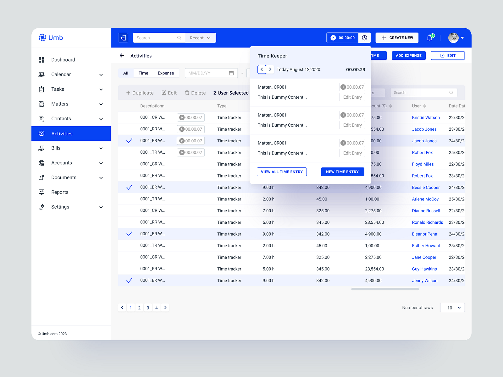 CRM - Time Tracking by Syed Raju on Dribbble