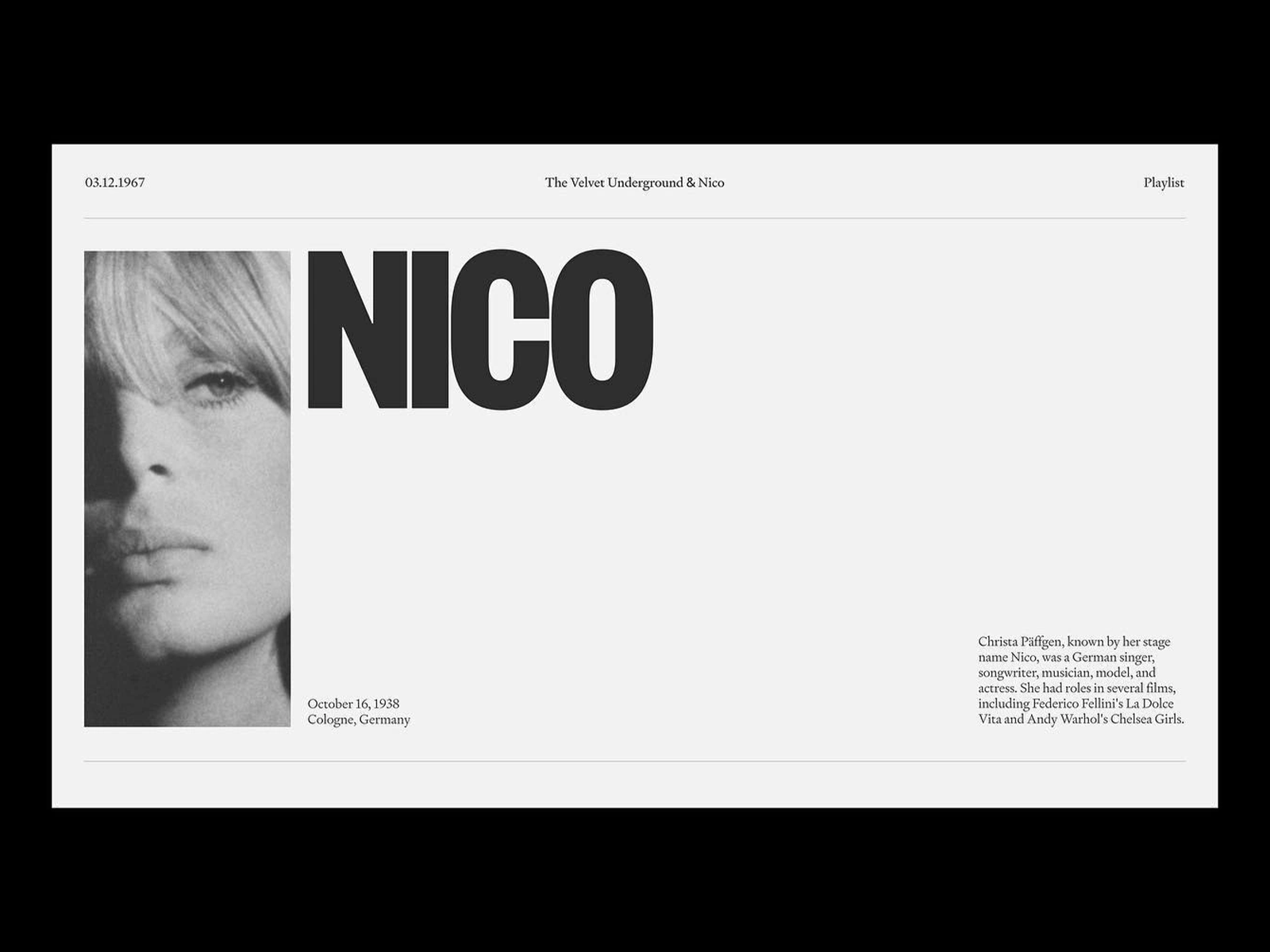 Nico Music Artist Profile - UI Design by alientech on Dribbble