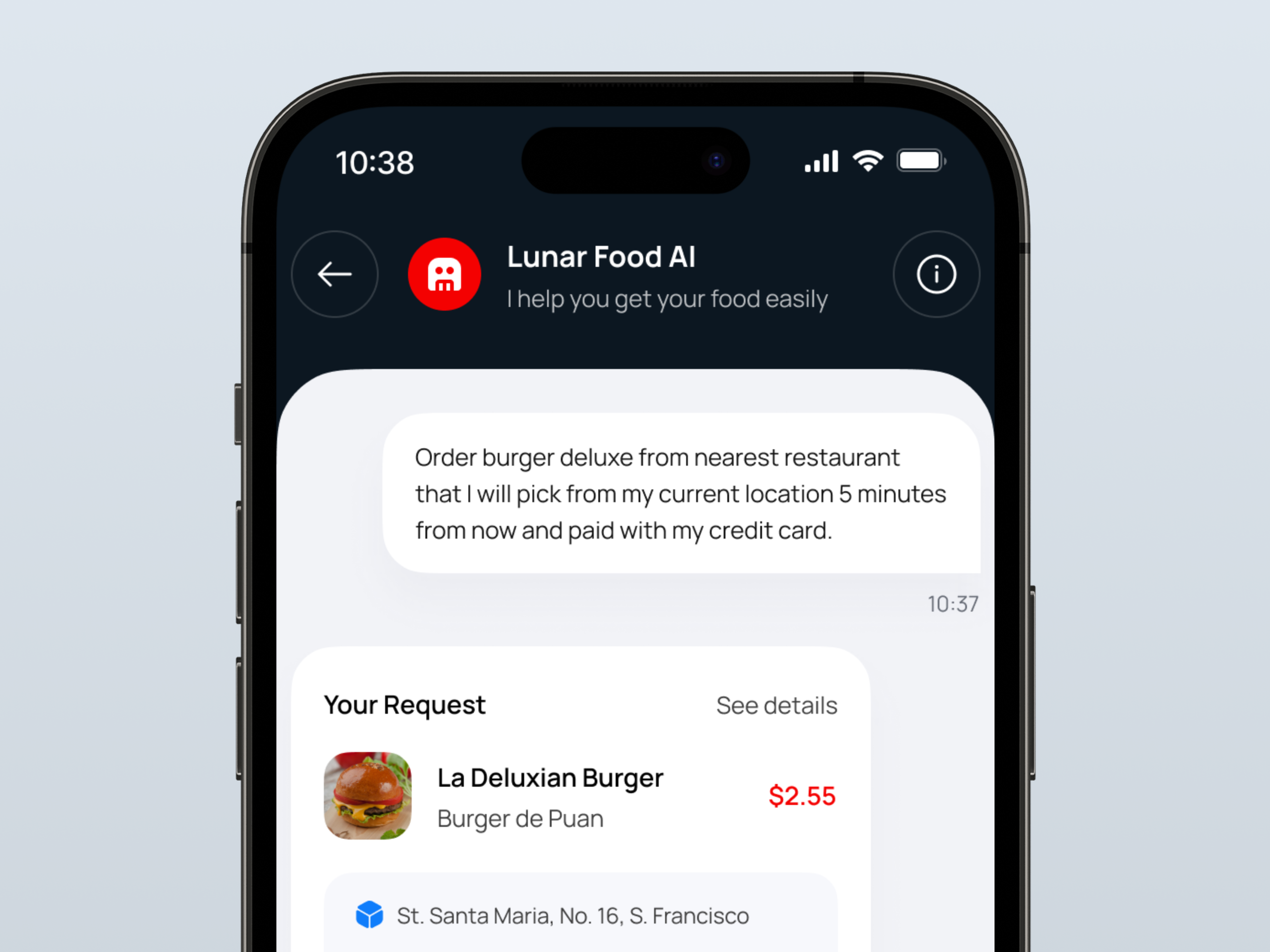 Lunar - Chatbot App for Ordering Foods by Raafi G for Nija Works on ...