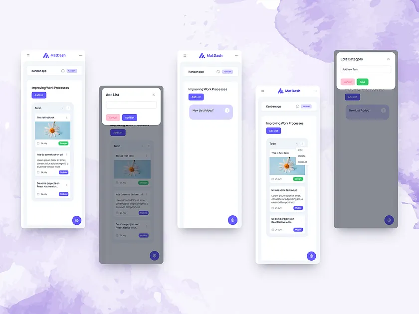Kanban Design UI designs, themes, templates and downloadable graphic ...