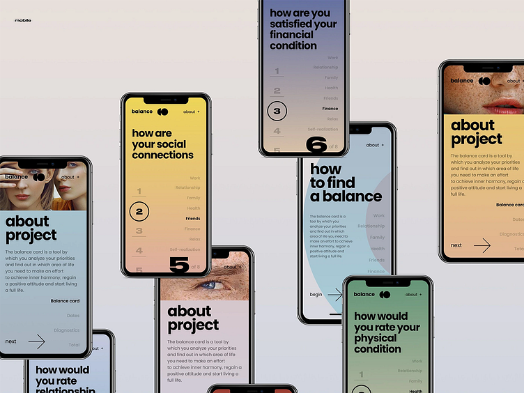 Balance Life Assessment Mobile App UX Design by Alternate on Dribbble