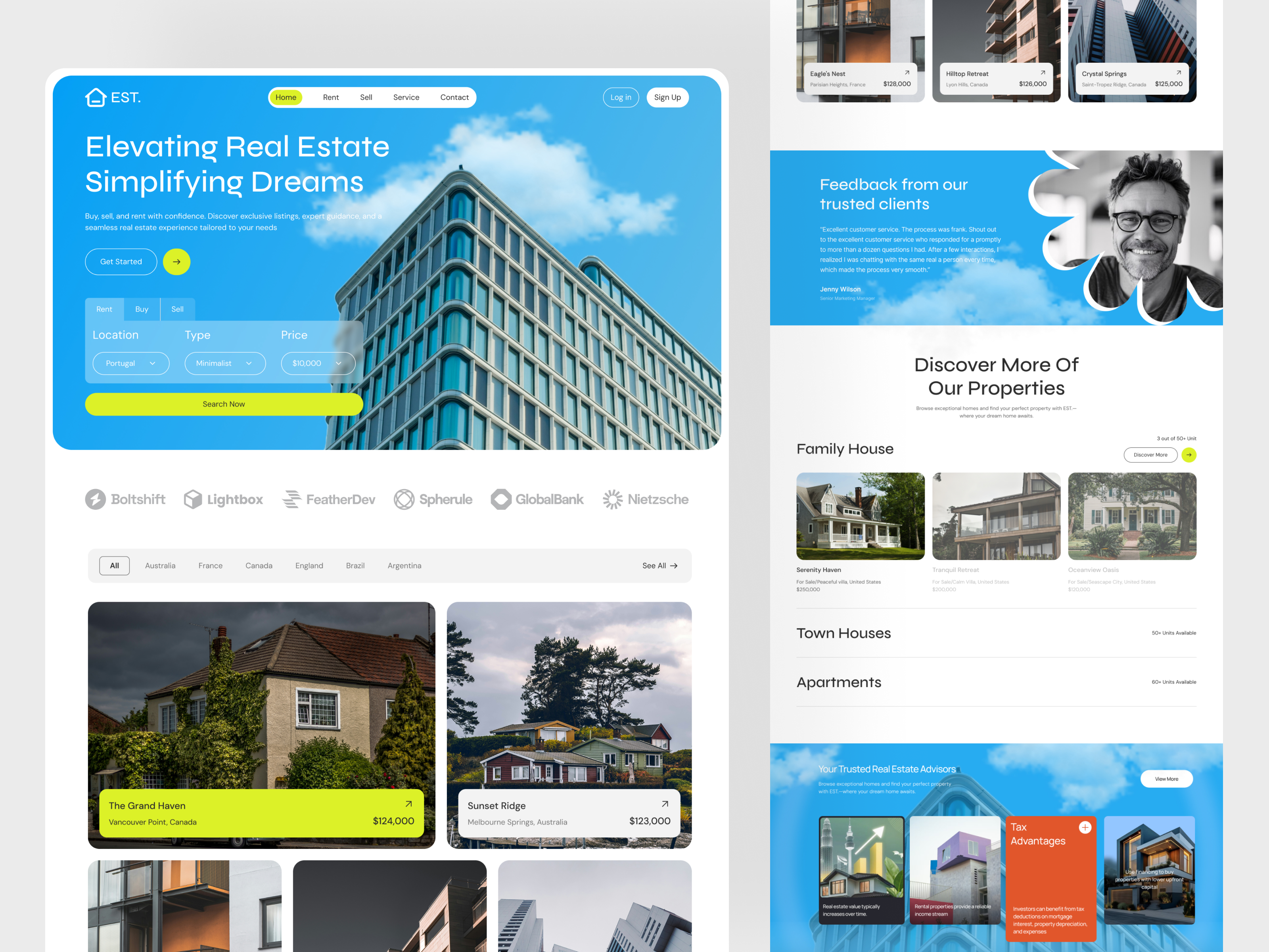Real Estate Website Design - Homepage by Hasnu Ujjol for Jumatechs on ...