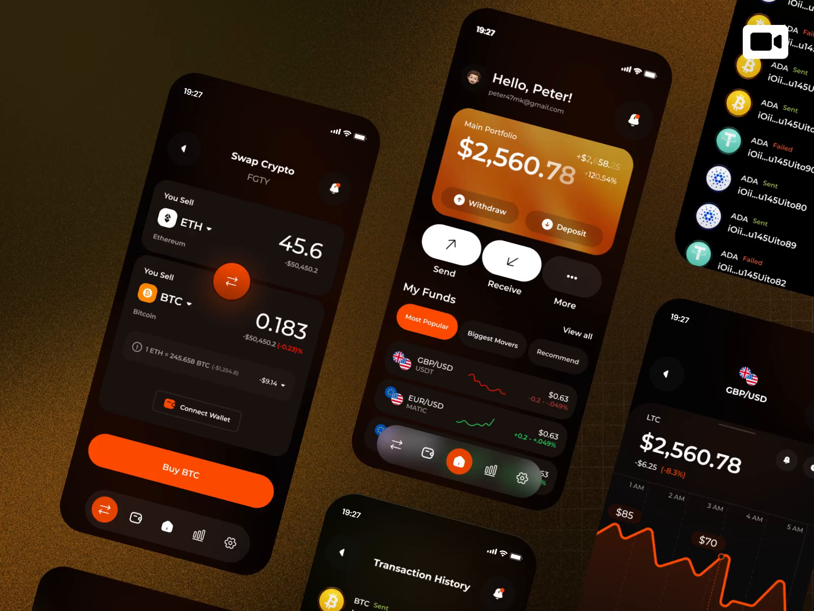crypto currency wallet mobile ui design by Roohi Koohi on Dribbble