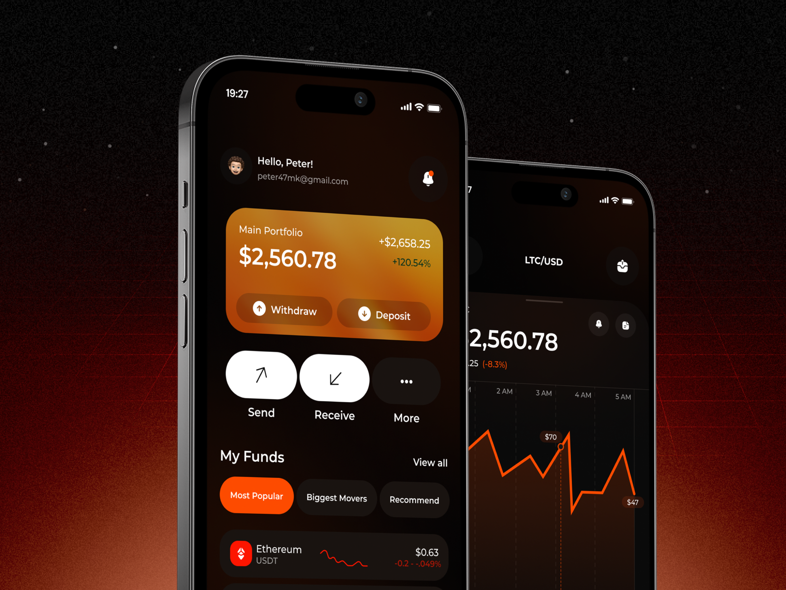 crypto currency wallet mobile ui design by Roohi Koohi on Dribbble