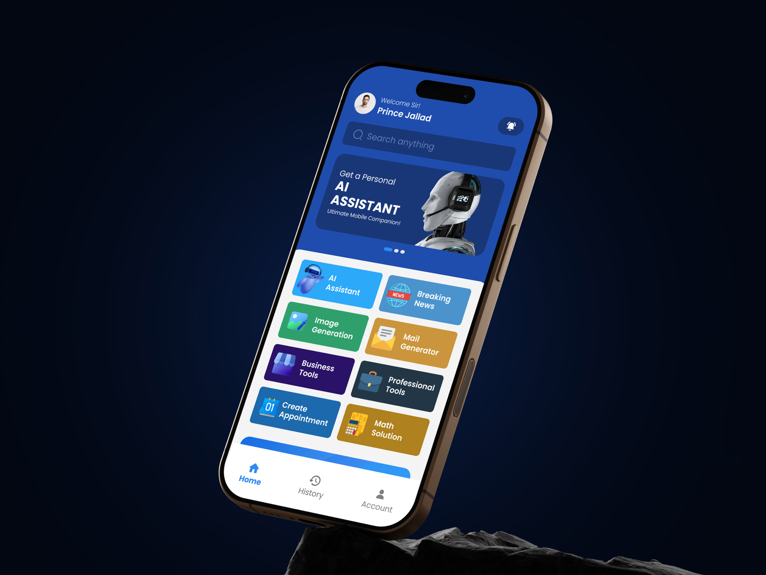 AI Assistant App Design - Artificial Intelligence App Concept by ...