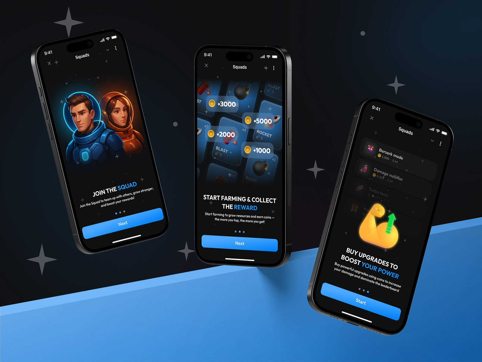 Telegram mini app onboarding - TMA Squads by Kirill Diakonov on Dribbble