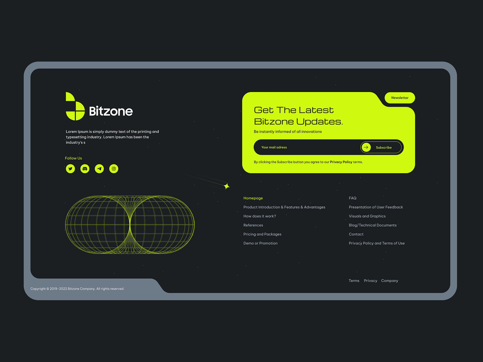 Bitzone footer by Mücahit Özen on Dribbble