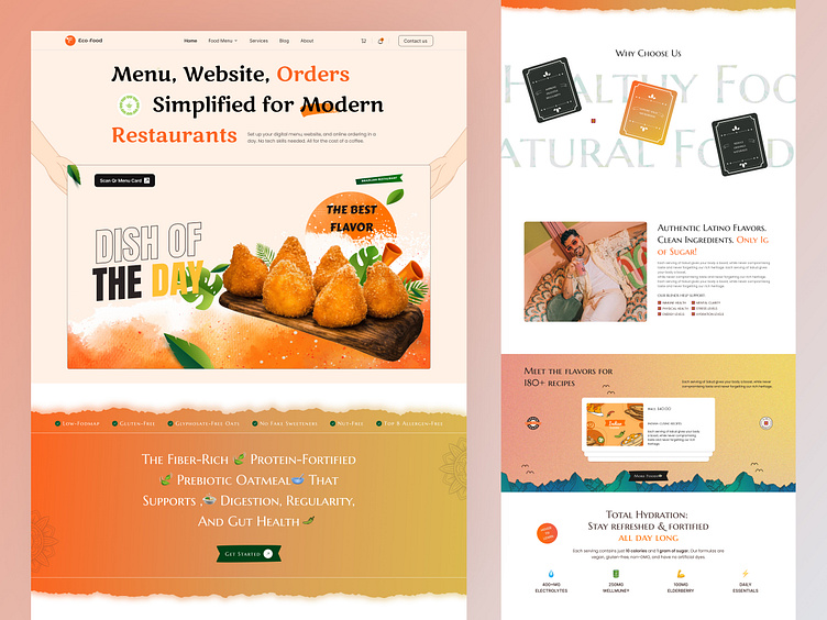 Eco Food Restaurant Website Design UI by Rejoanul Haque on Dribbble