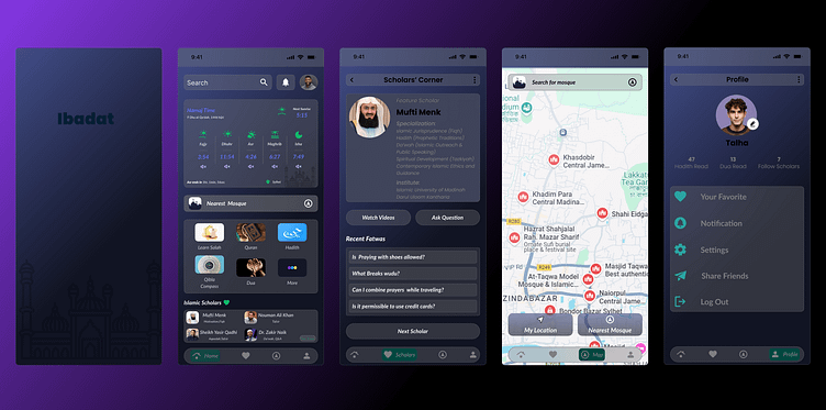 Ibadat – Islamic App UI with Modern Glassmorphism Design. by Talha ...